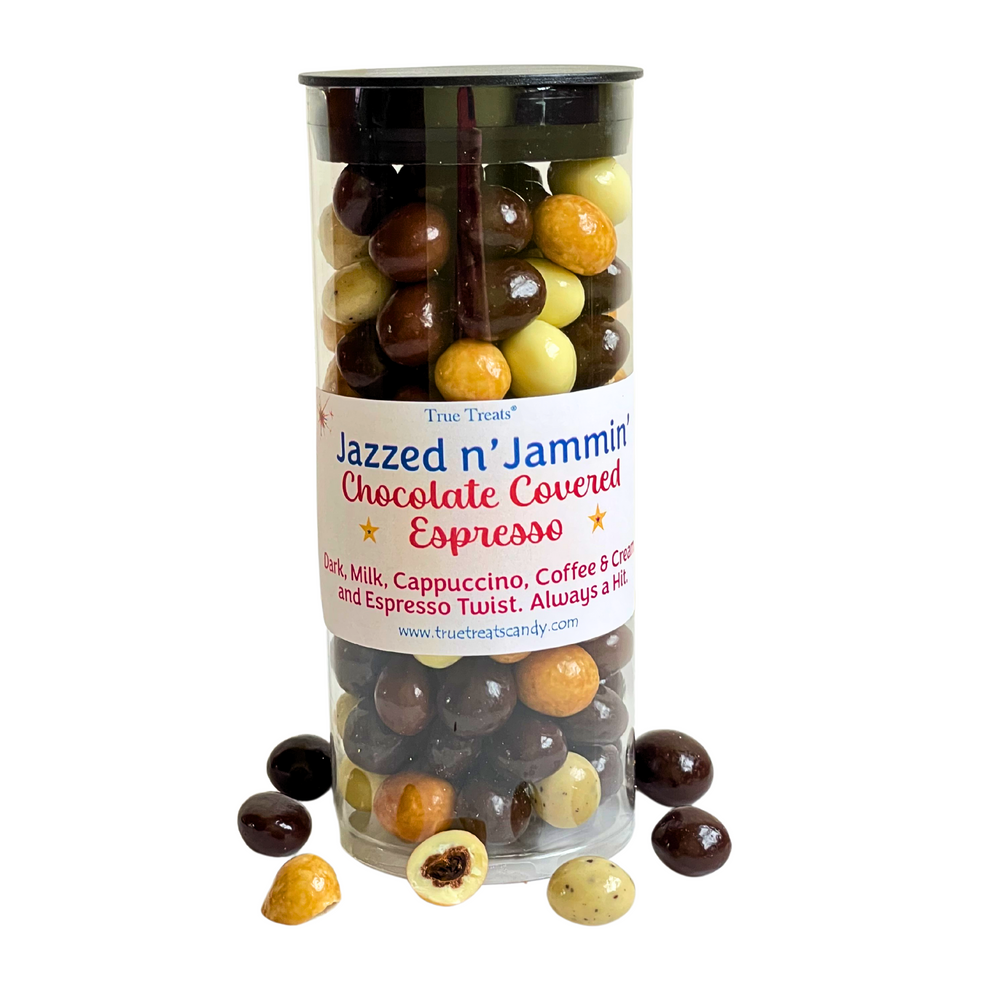 Jazzed n' Jammin' Chocolate Covered Espresso Beans Capsule – True Treats Candy